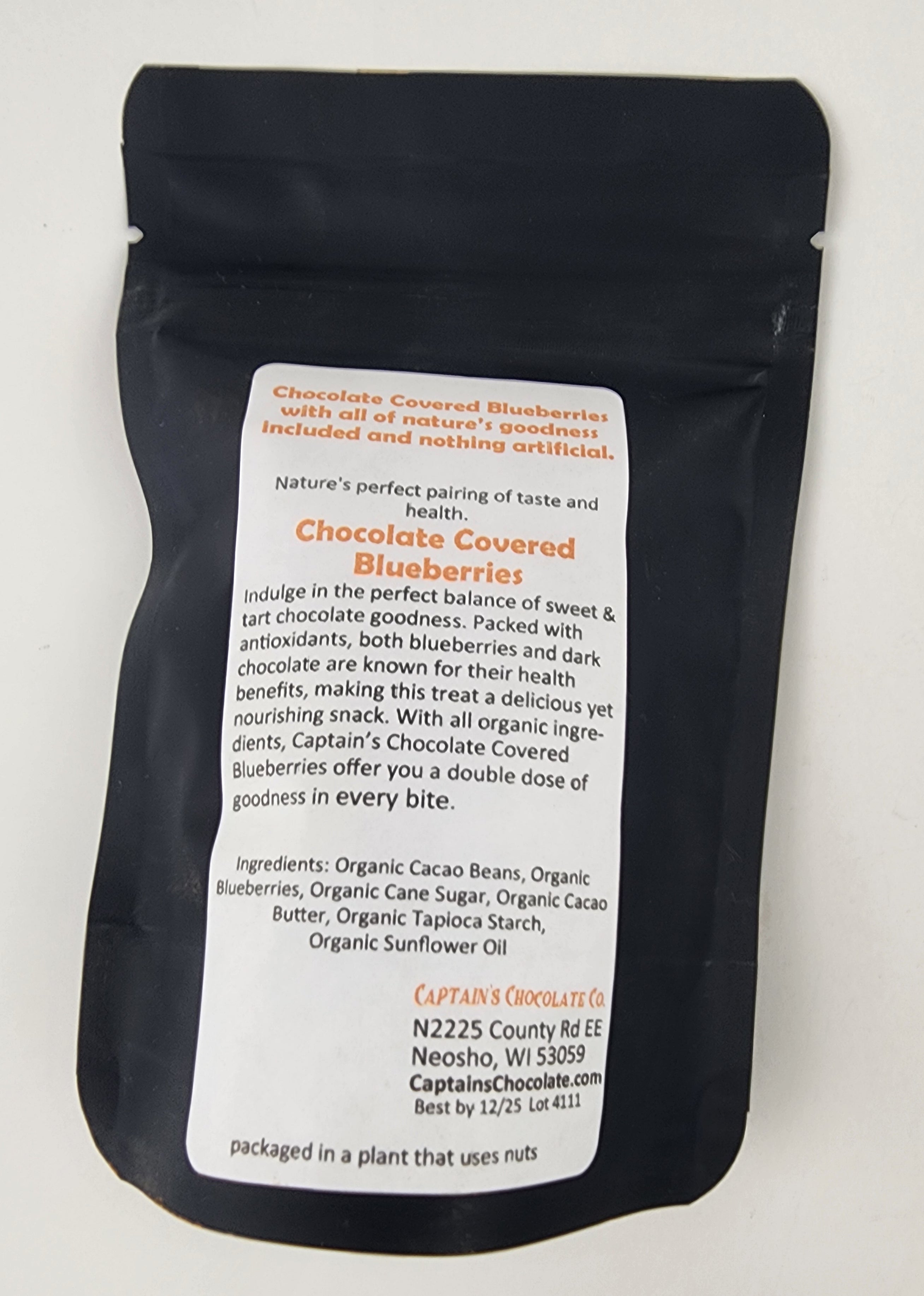 Organic Chocolate Covered Blueberries – Captain's Chocolate