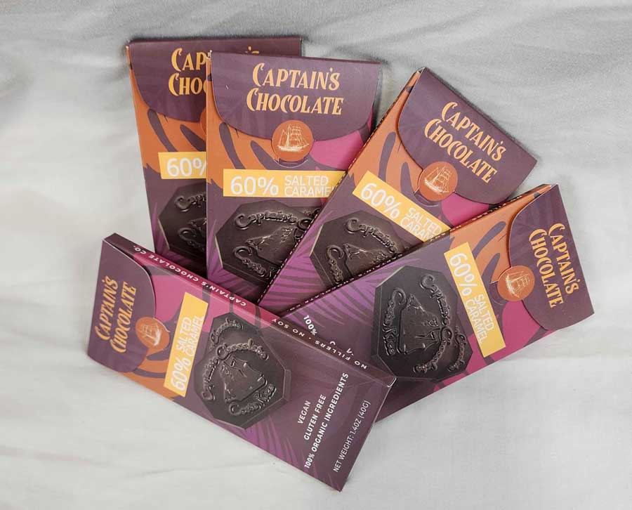 Organic Salted Caramel Dark Chocolate Bar (40g) – Captain's Chocolate