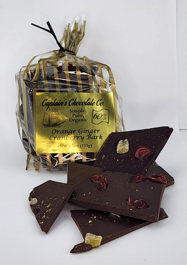 Orange Ginger Cranberry Chocolate Bark – Captain's Chocolate
