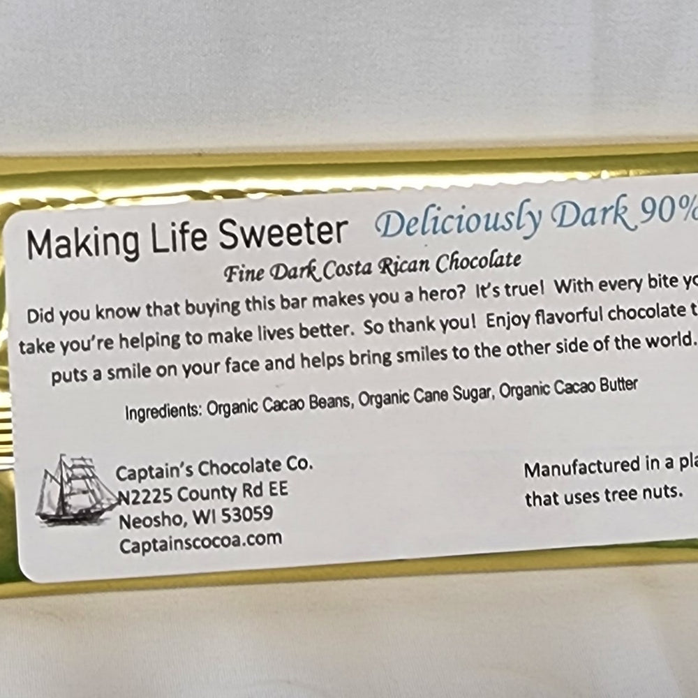 90% Chocolate Bars – Captain's Chocolate